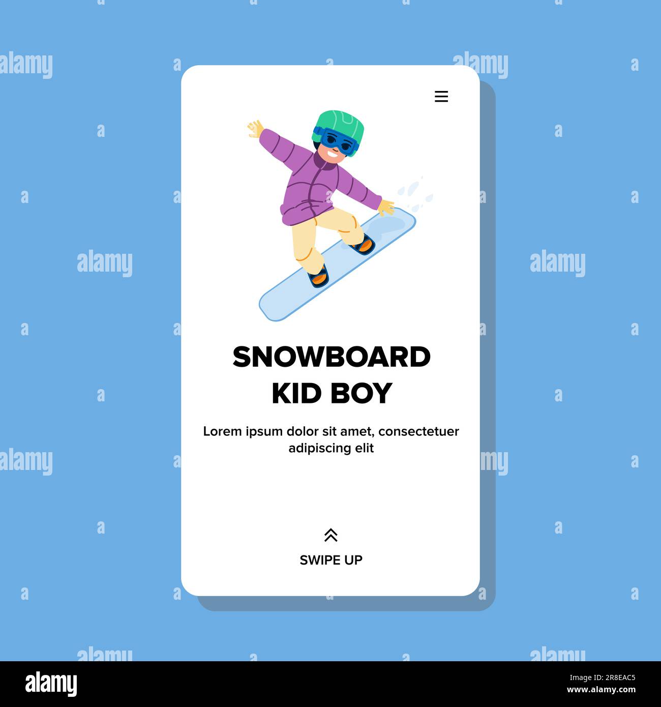 snowboard kid boy vector Stock Vector Image & Art - Alamy