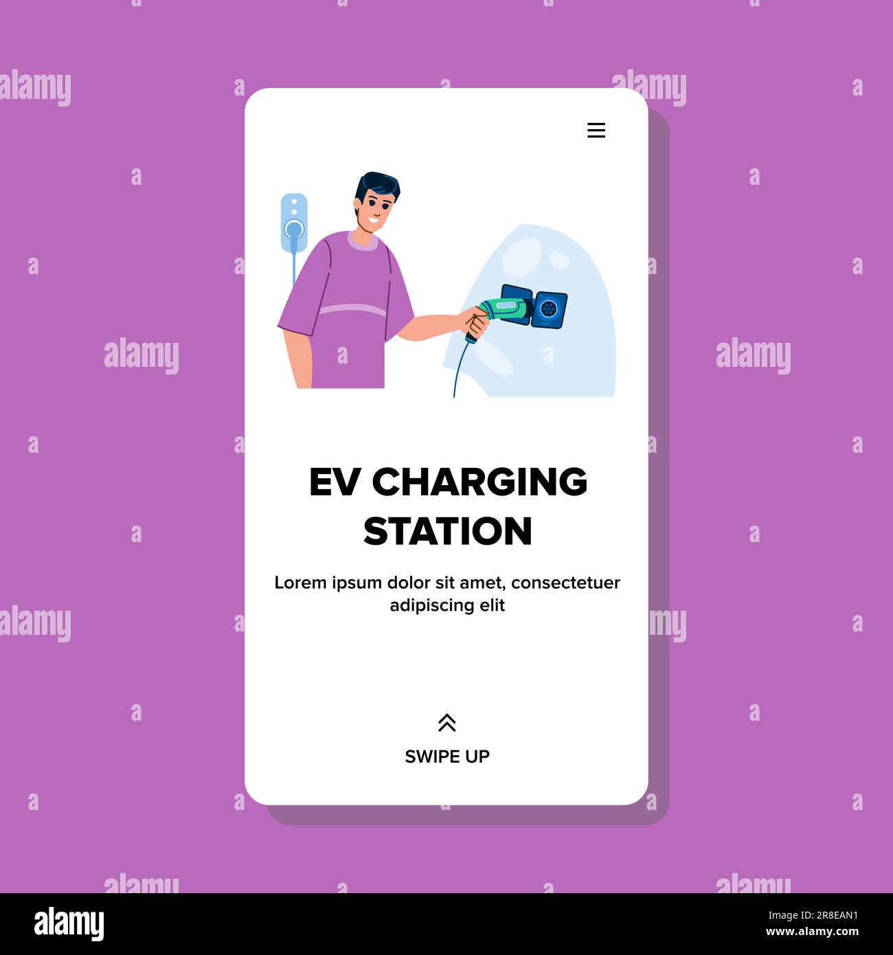 ev charging station vector Stock Vector Image & Art - Alamy
