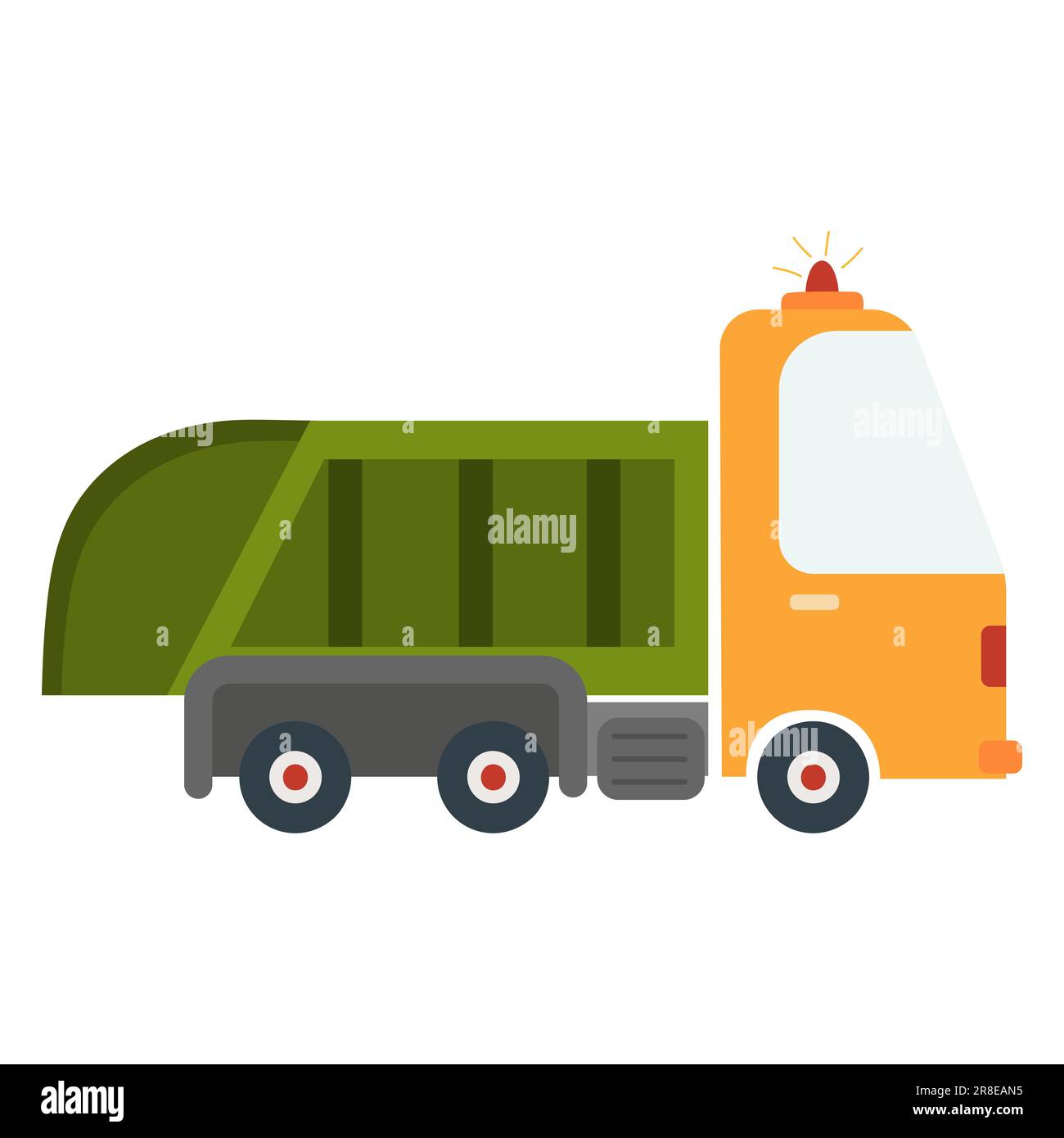 Cartoon car garbage truck. Vector illustration on a white background ...