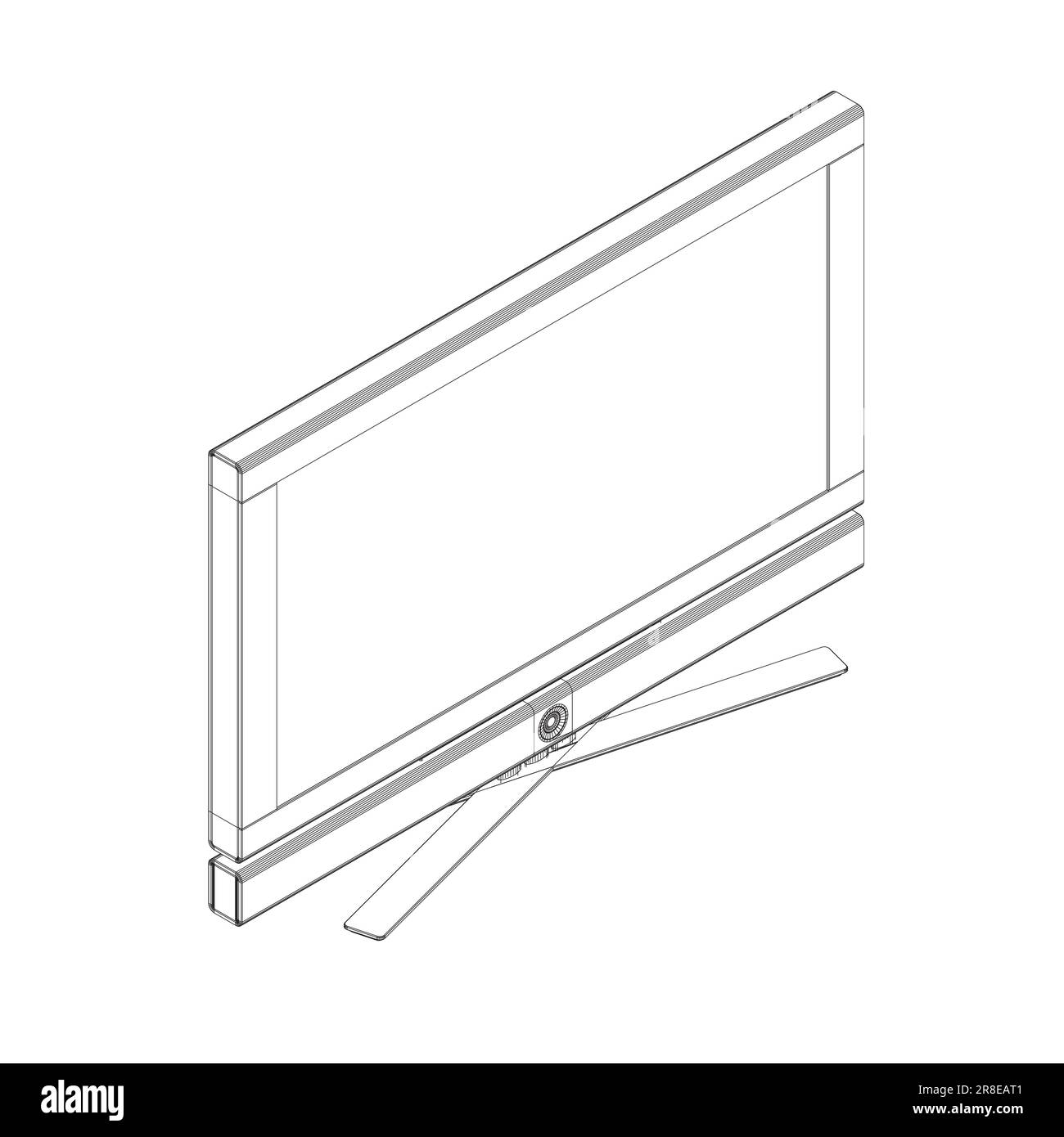 Vector laptop wireframe. Personal computer in flat style. Desktop ...