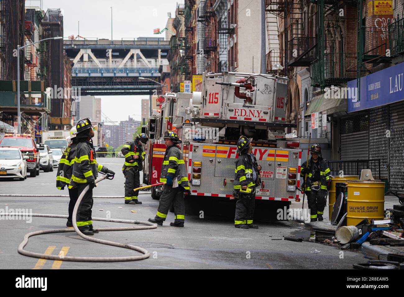New York City, USA. 20th June, 2023. Firefighters where still at the ...
