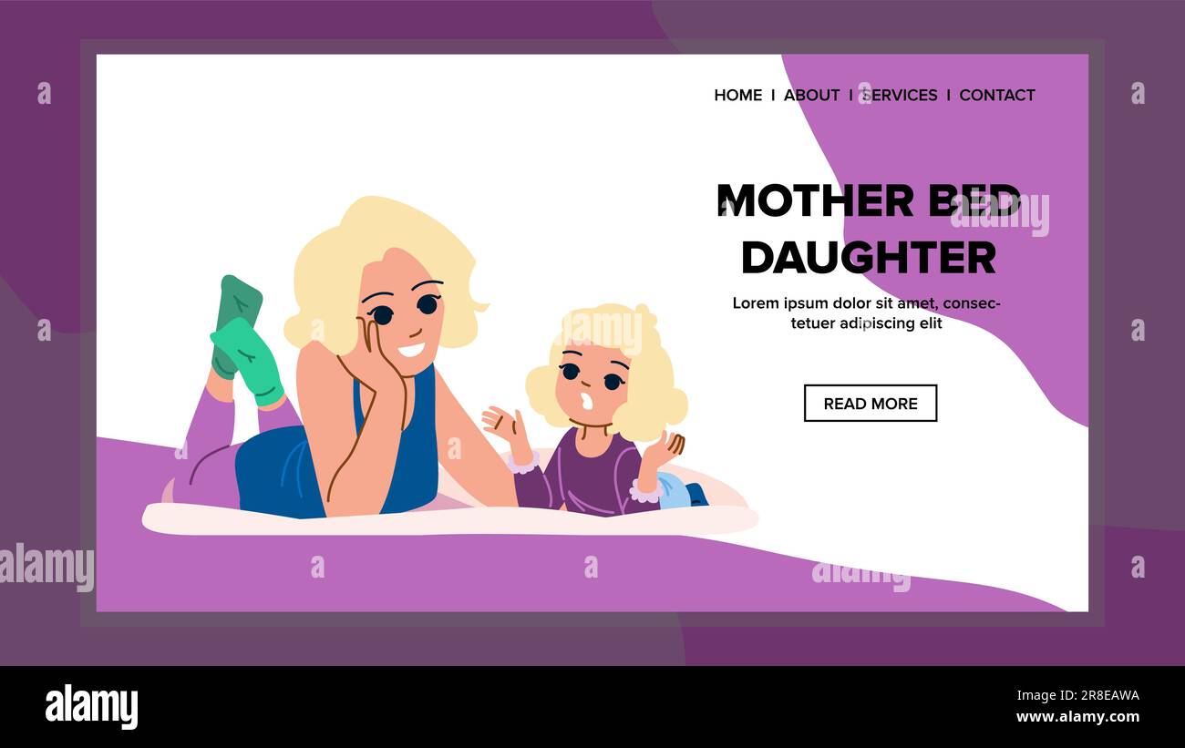 Mother Bed Daughter Vector Stock Vector Image And Art Alamy