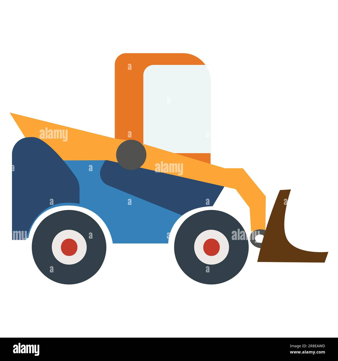 Cartoon car loader. Vector illustration on a white background Stock ...