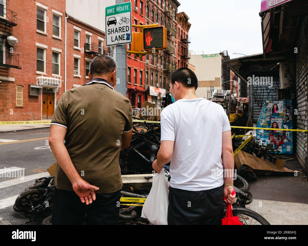 New York City, USA. 20th June, 2023. Firefighters where still at the ...