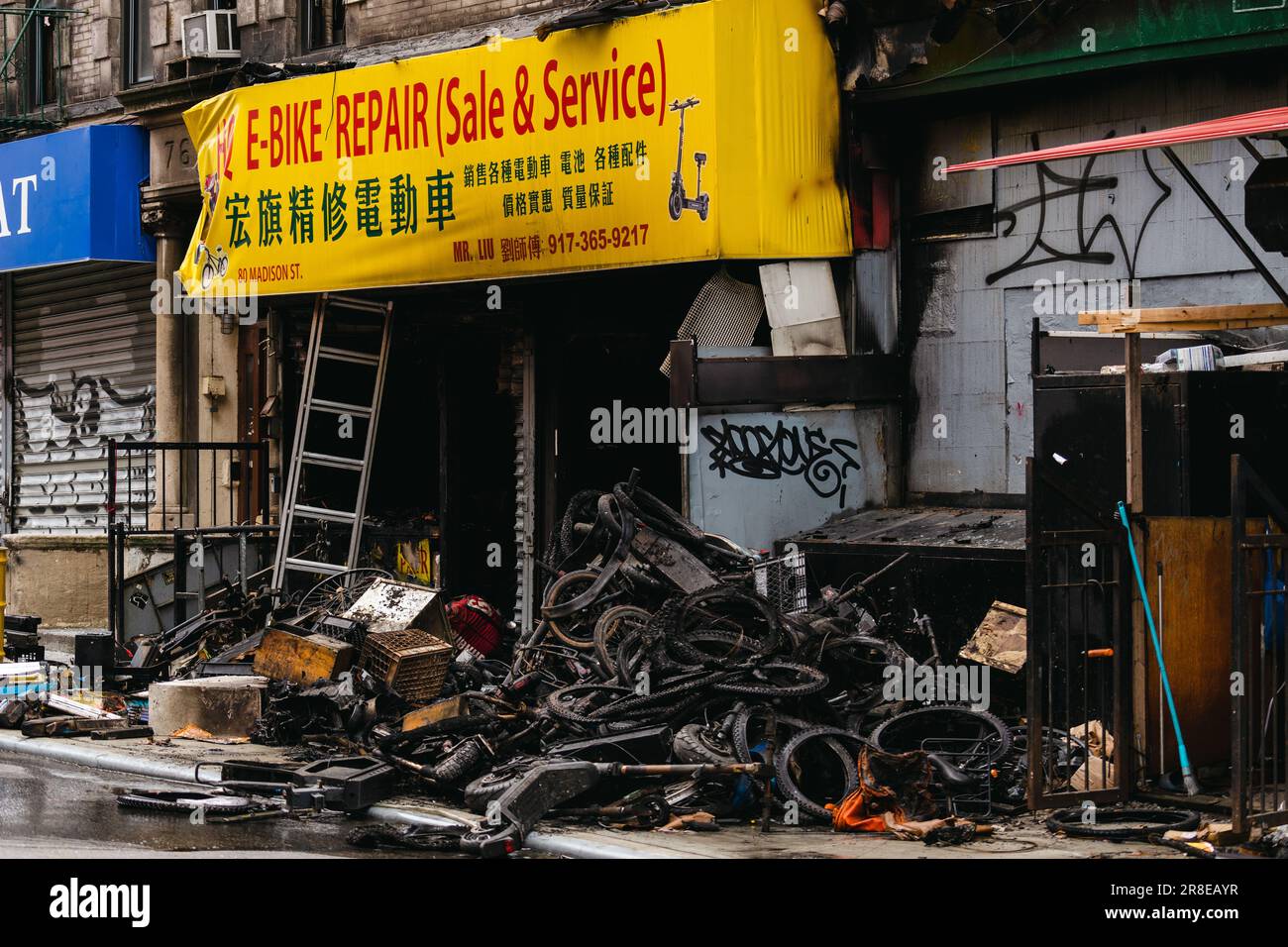 New York City, USA. 20th June, 2023. Firefighters where still at the ...