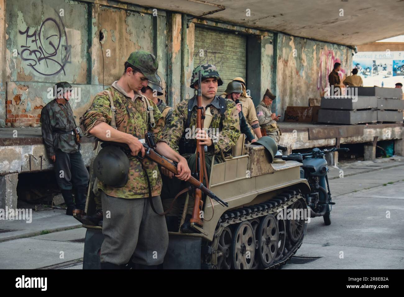 Hel, Poland - August 2022 Military troops marching during 3 May Polish ...