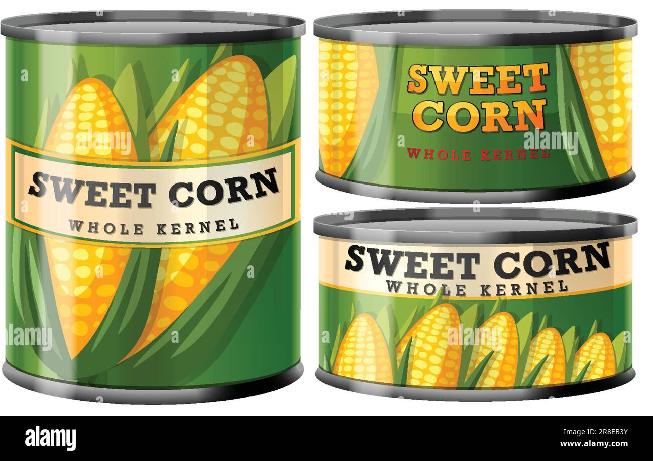 Sweet Corn Food Cans Collection illustration Stock Vector Image & Art ...