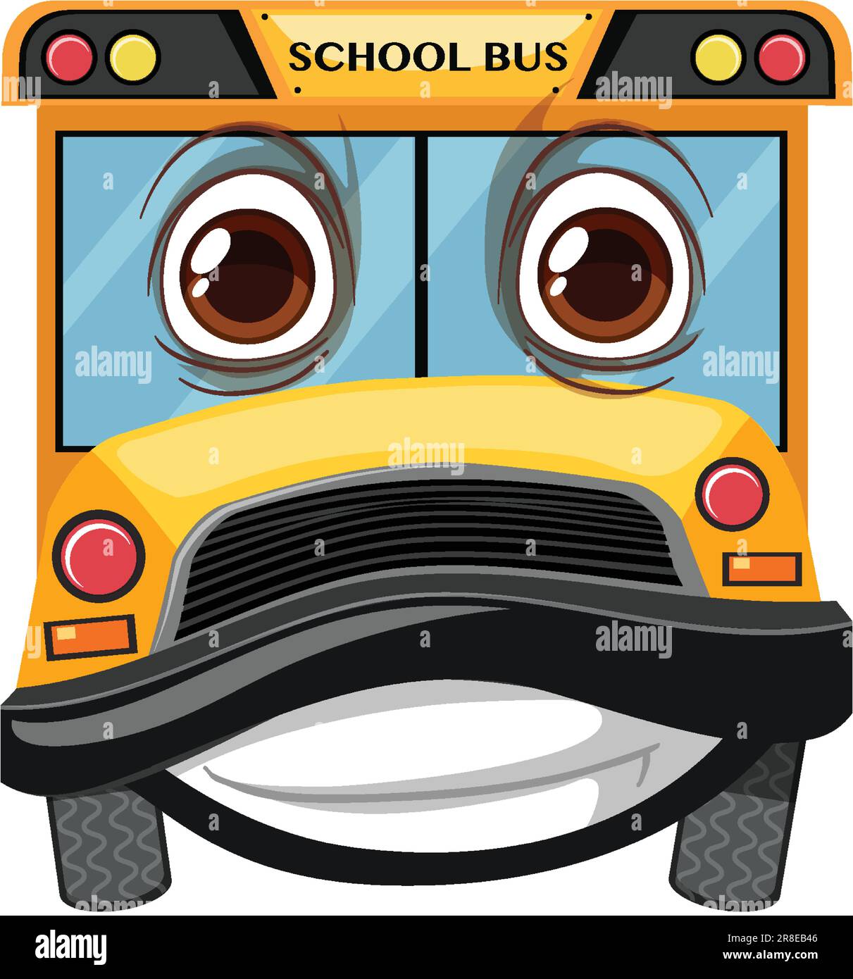 School bus with facial expression illustration Stock Vector Image & Art ...