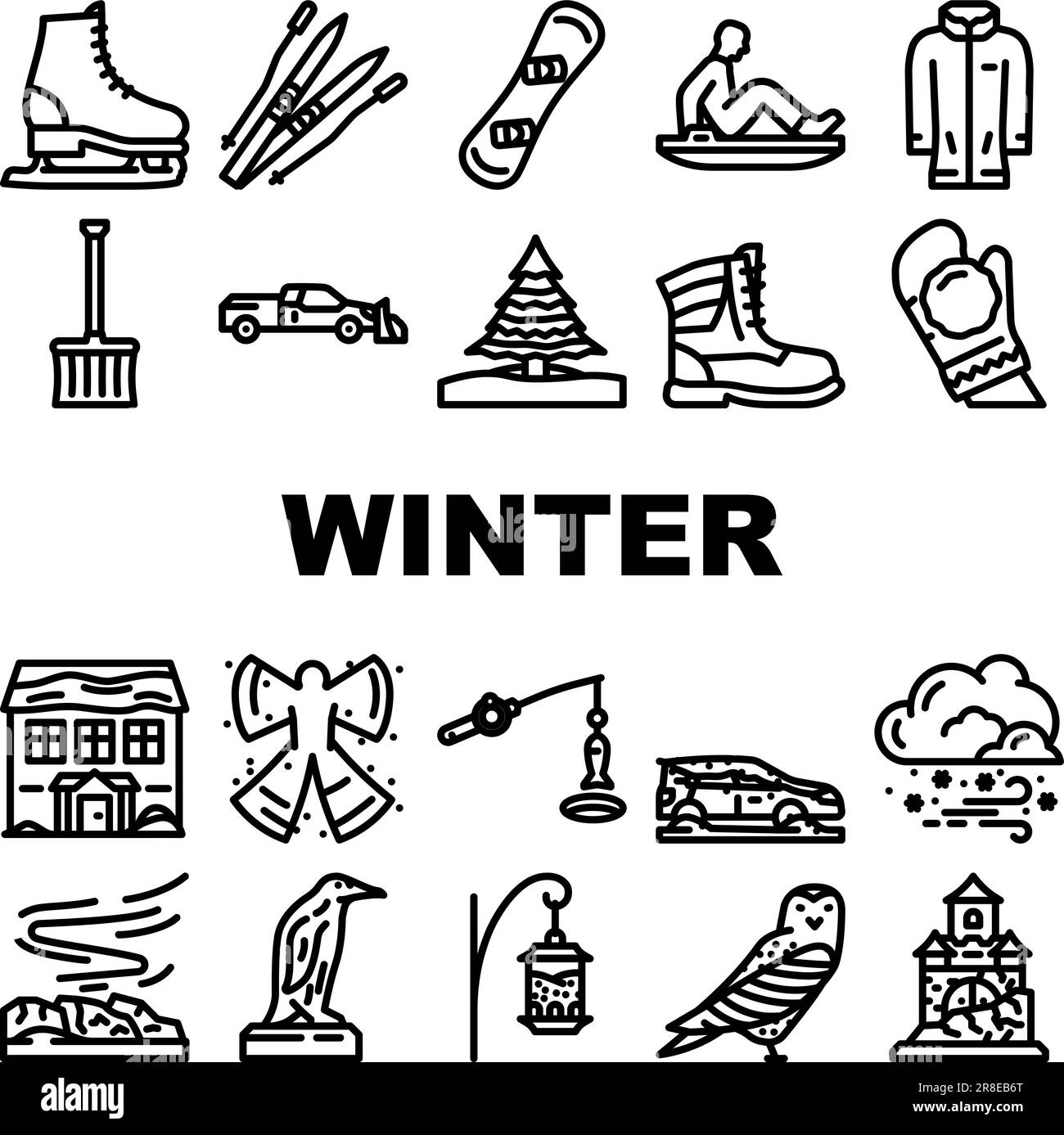 winter snow season blue icons set vector Stock Vector Image & Art - Alamy