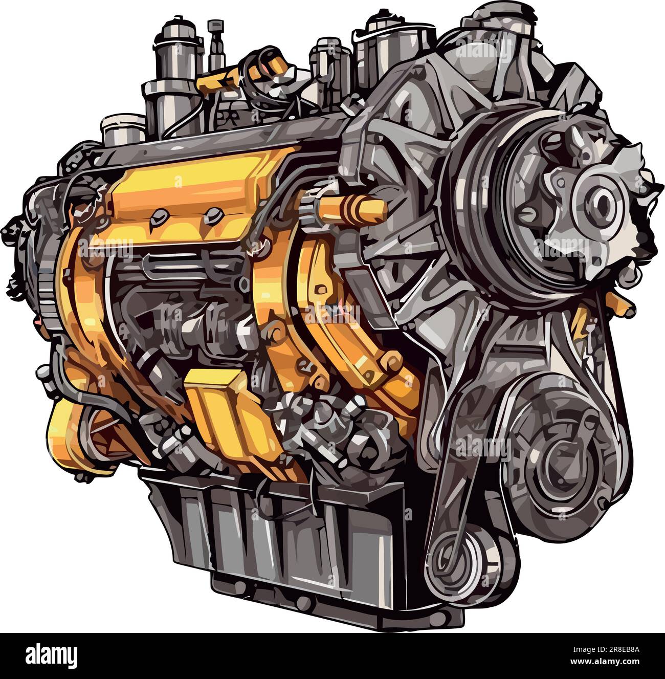 Futuristic engine design over white Stock Vector Image & Art - Alamy