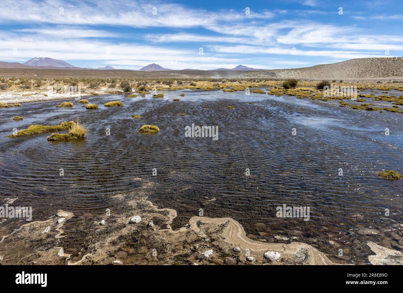 Off road traveling with a small river crossing in the remote Bolivian ...