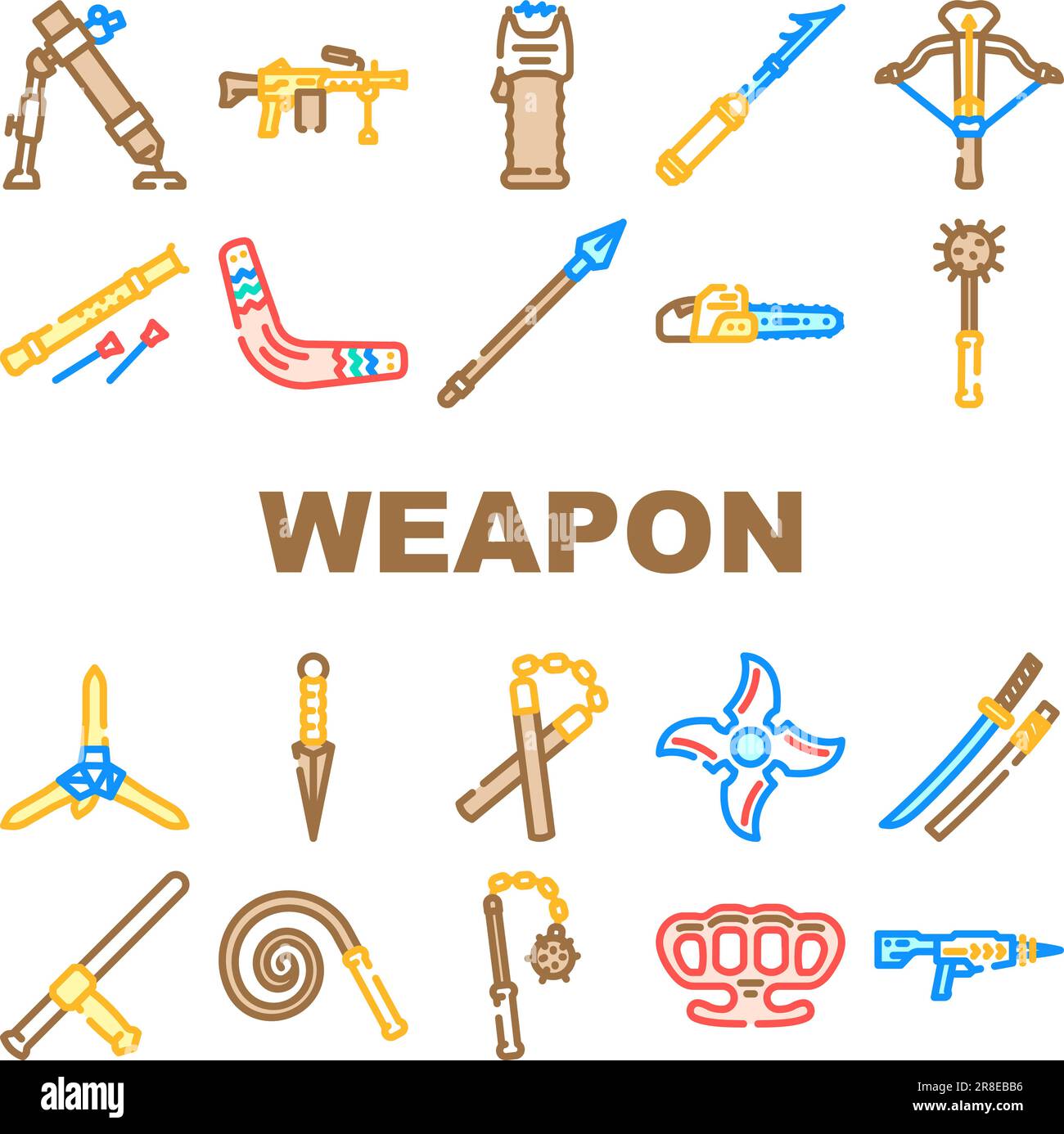 weapon war gun military icons set vector Stock Vector Image & Art - Alamy