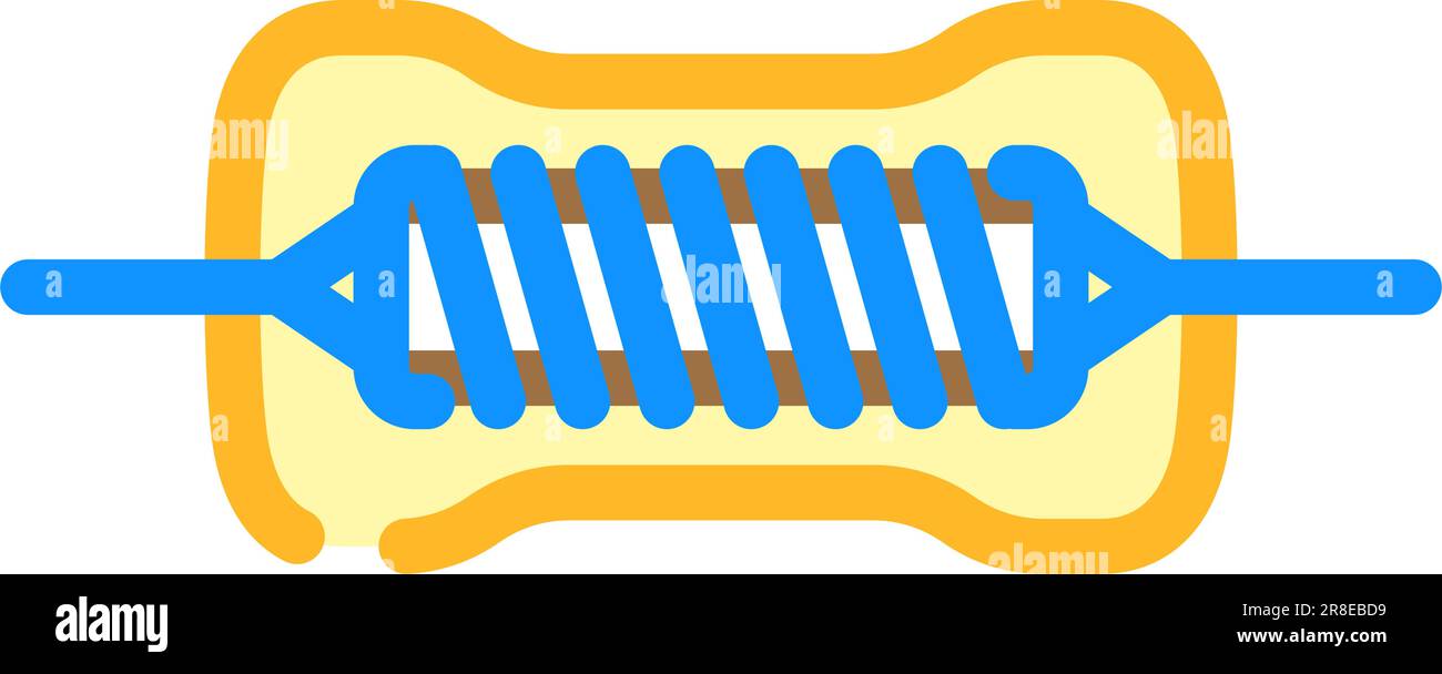 metal film resistor electronic component color icon vector illustration ...
