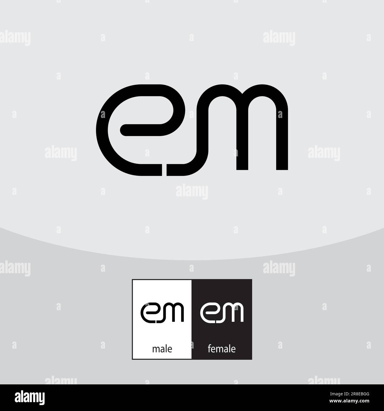 E and M Letter Logo. Black Color. - Vector Stock Vector Image & Art - Alamy