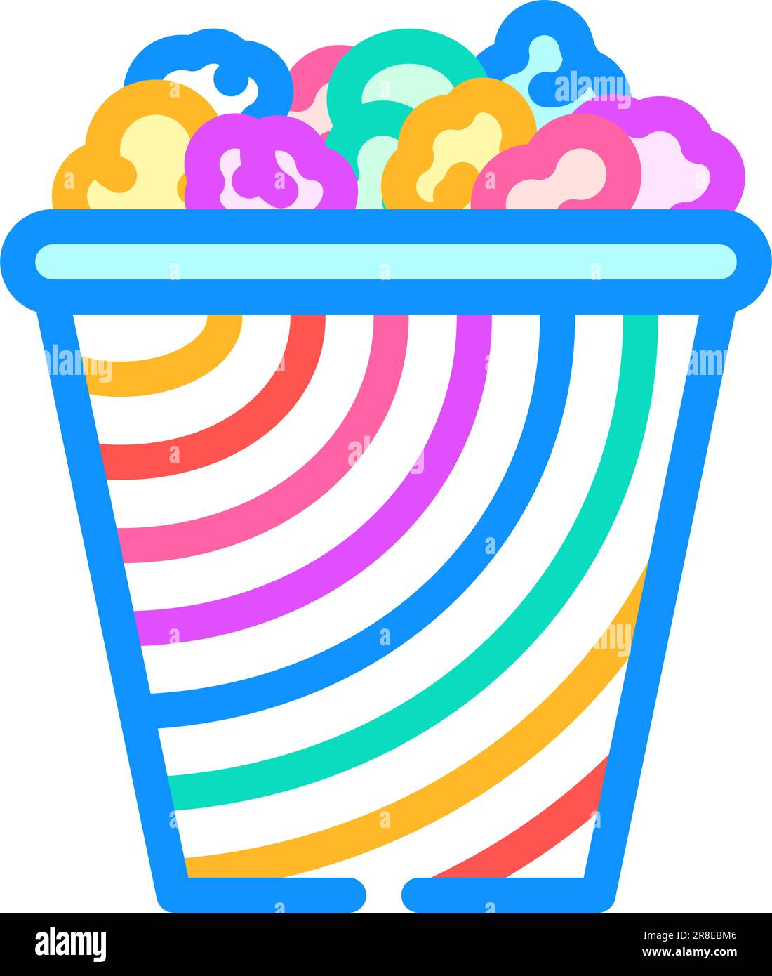 sweet rainbow popcorn food color icon vector illustration Stock Vector ...