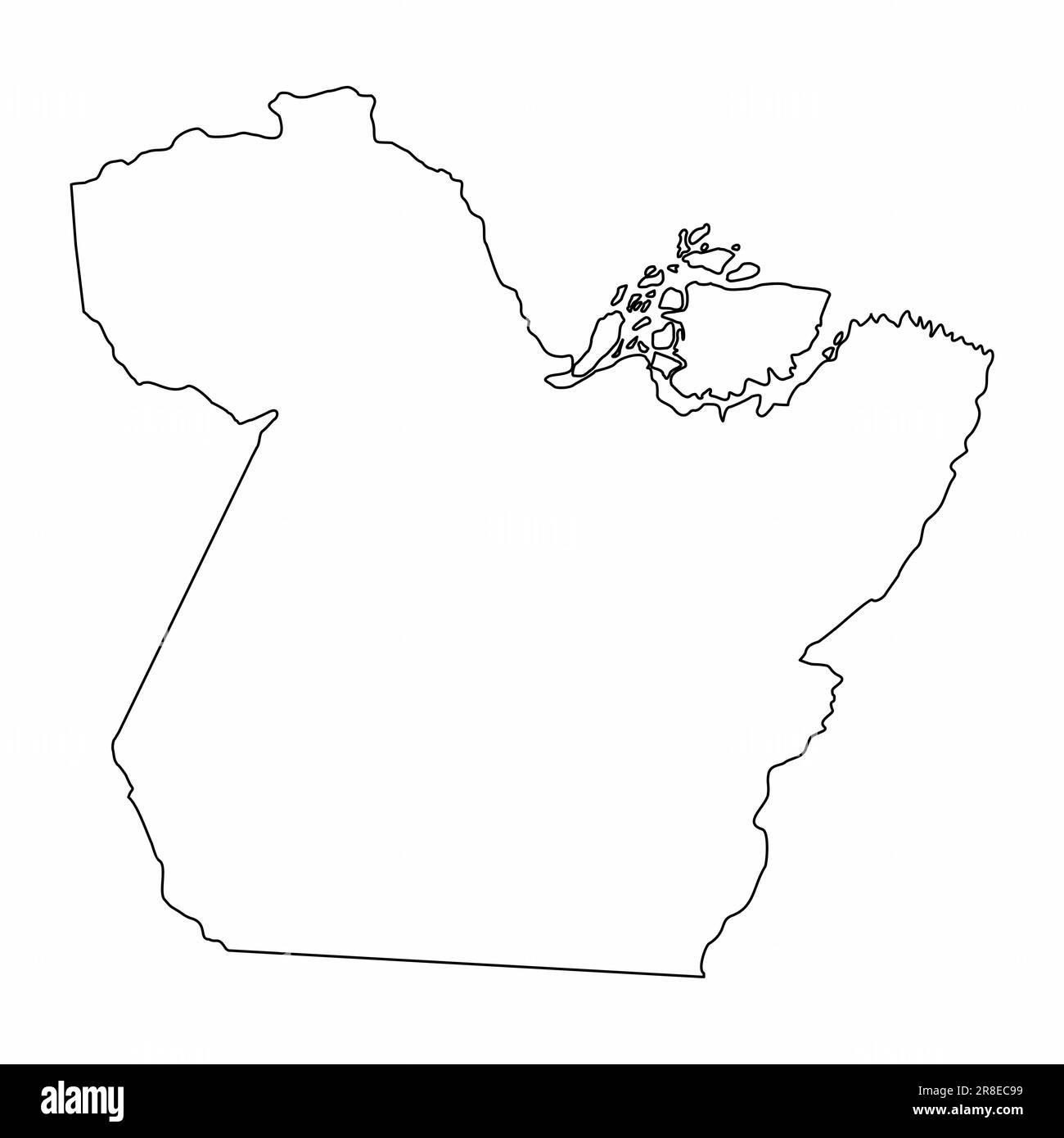 Para State, outline map isolated on white background, Brazil Stock ...