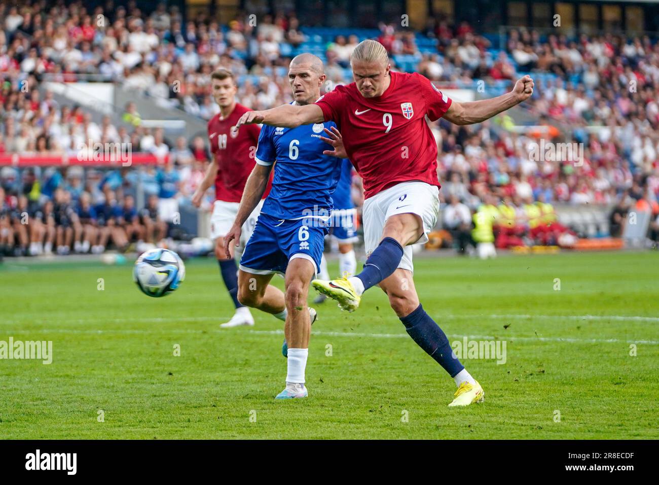 Oslo 20230620.Norway's Erling Braut Haaland and Cyprus' Alex Gogic ...