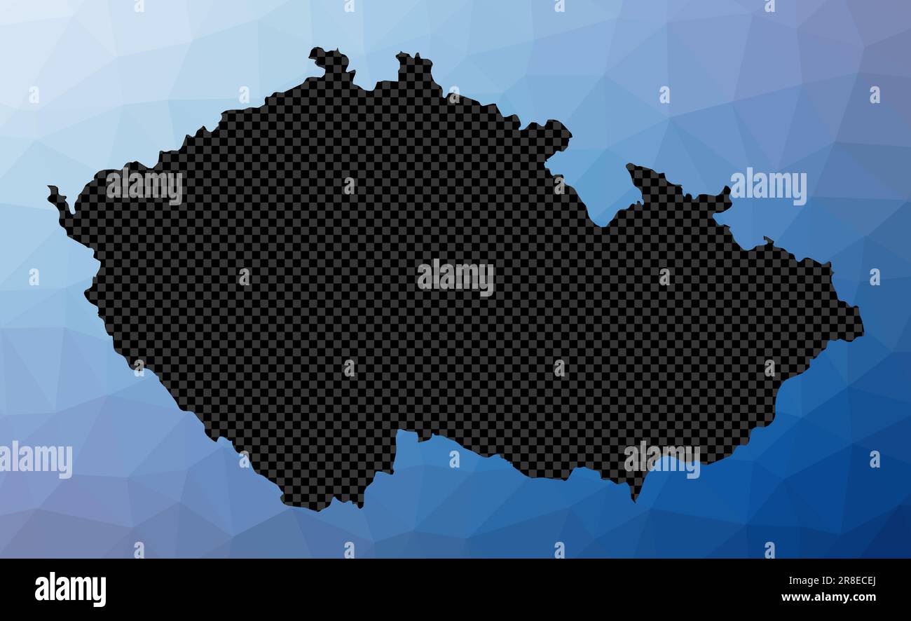 Czech Republic geometric map. Stencil shape of Czech Republic in low ...
