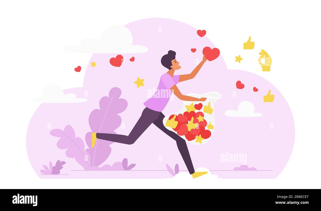 Likes and positive feedback collection, effective marketing campaign ...