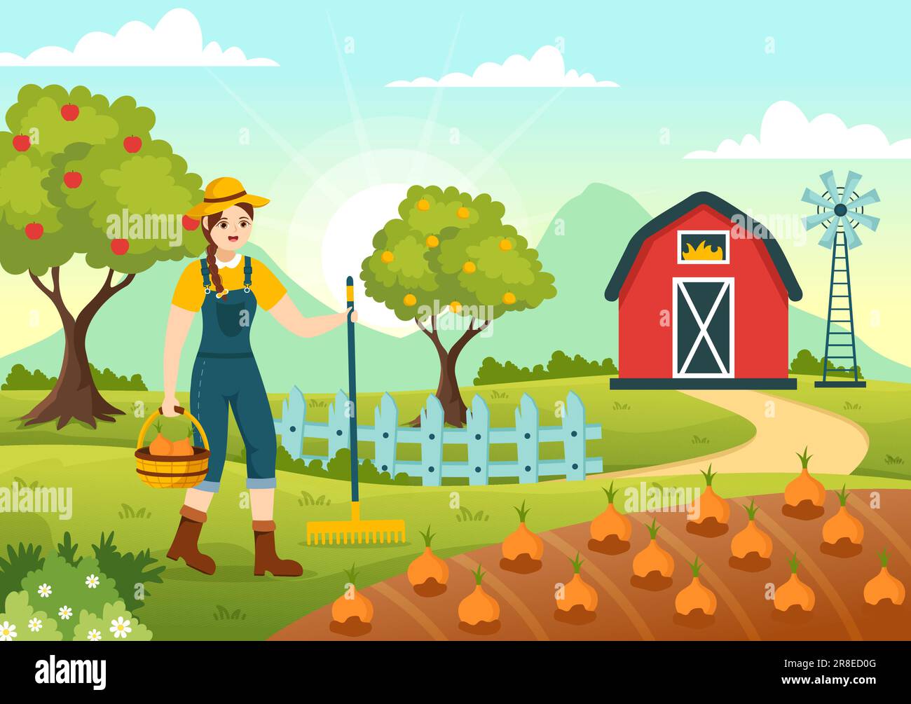 Harvest Season Vector Illustration with Autumn of Pumpkins and Seasonal ...