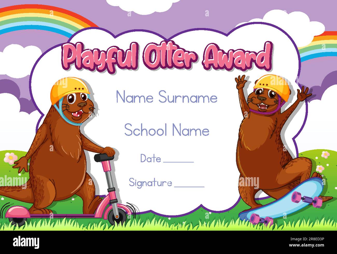Certificate for kids template with customizable design with playful ...