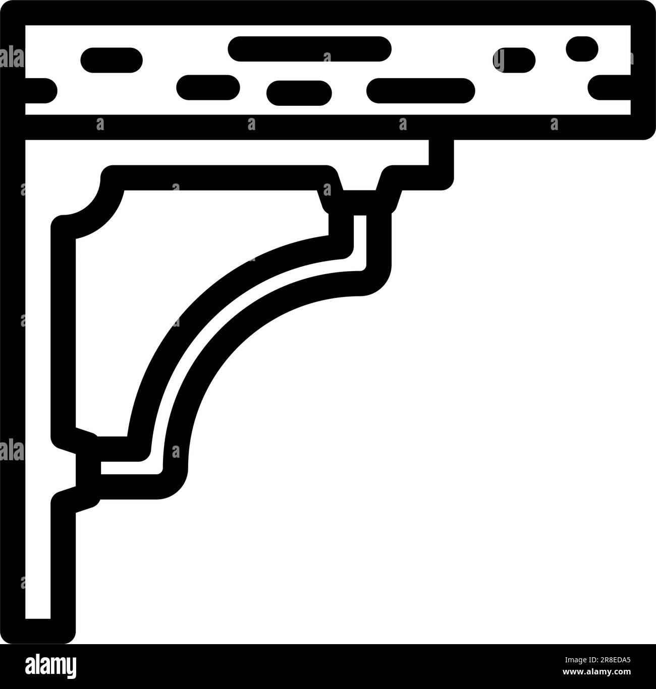 shelf bracket hardware furniture fitting line icon vector illustration ...