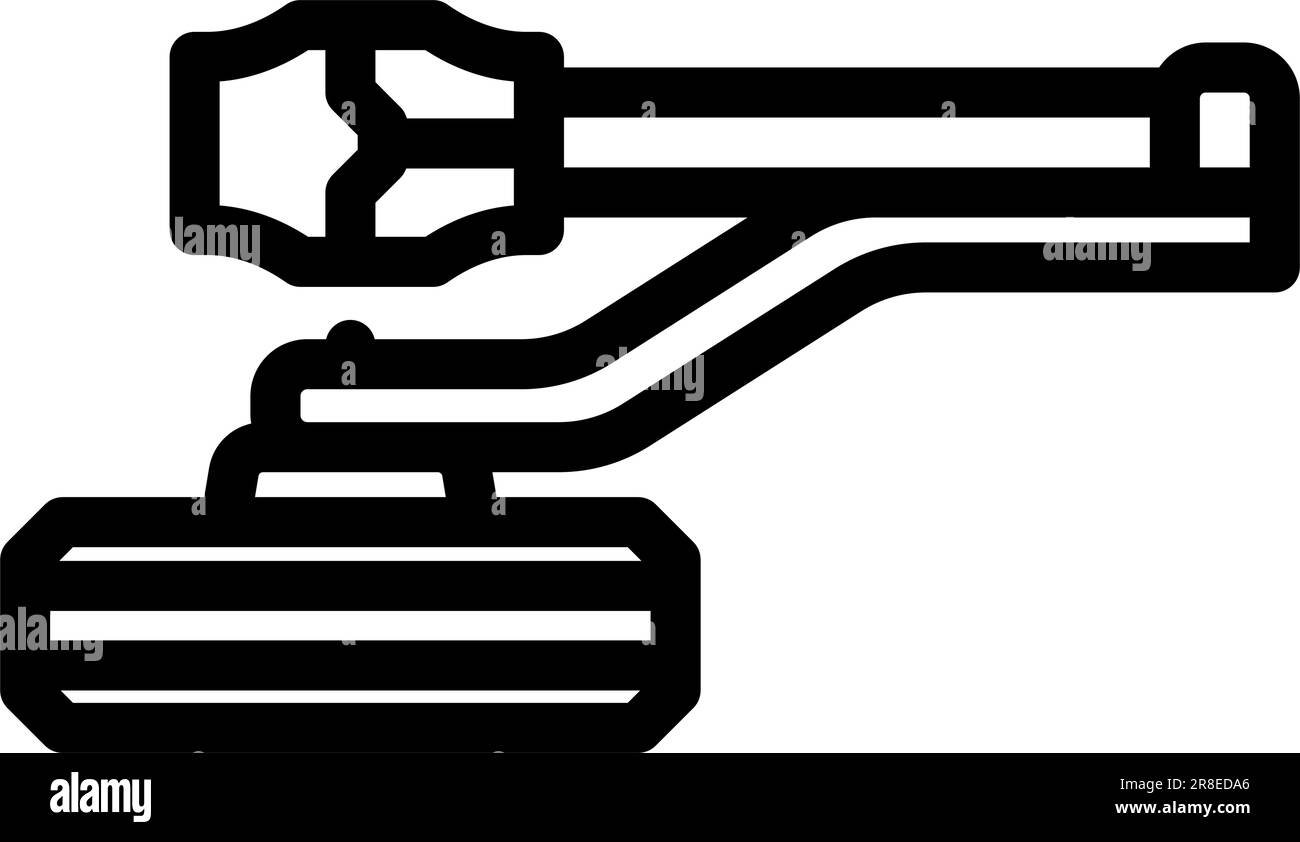 door closer hardware furniture fitting line icon vector illustration ...