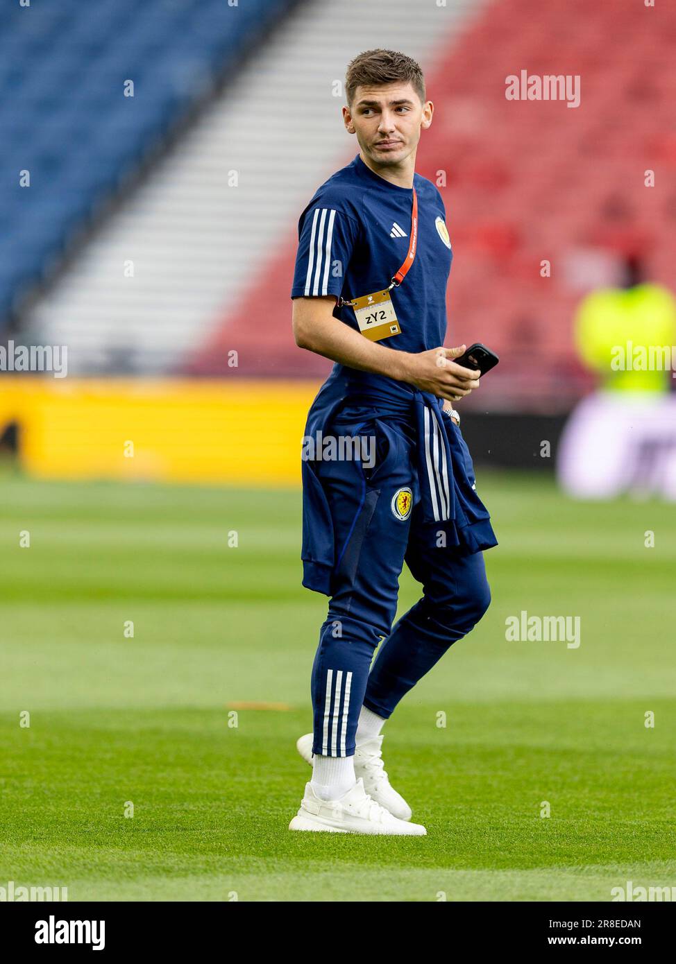 Glasgow, UK. 20th June, 2023. Billy Gilmour of Scotland during the UEFA ...