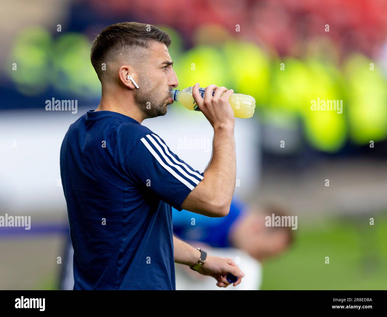 Glasgow, UK. 20th June, 2023. Greg Taylor of Scotland during the UEFA ...
