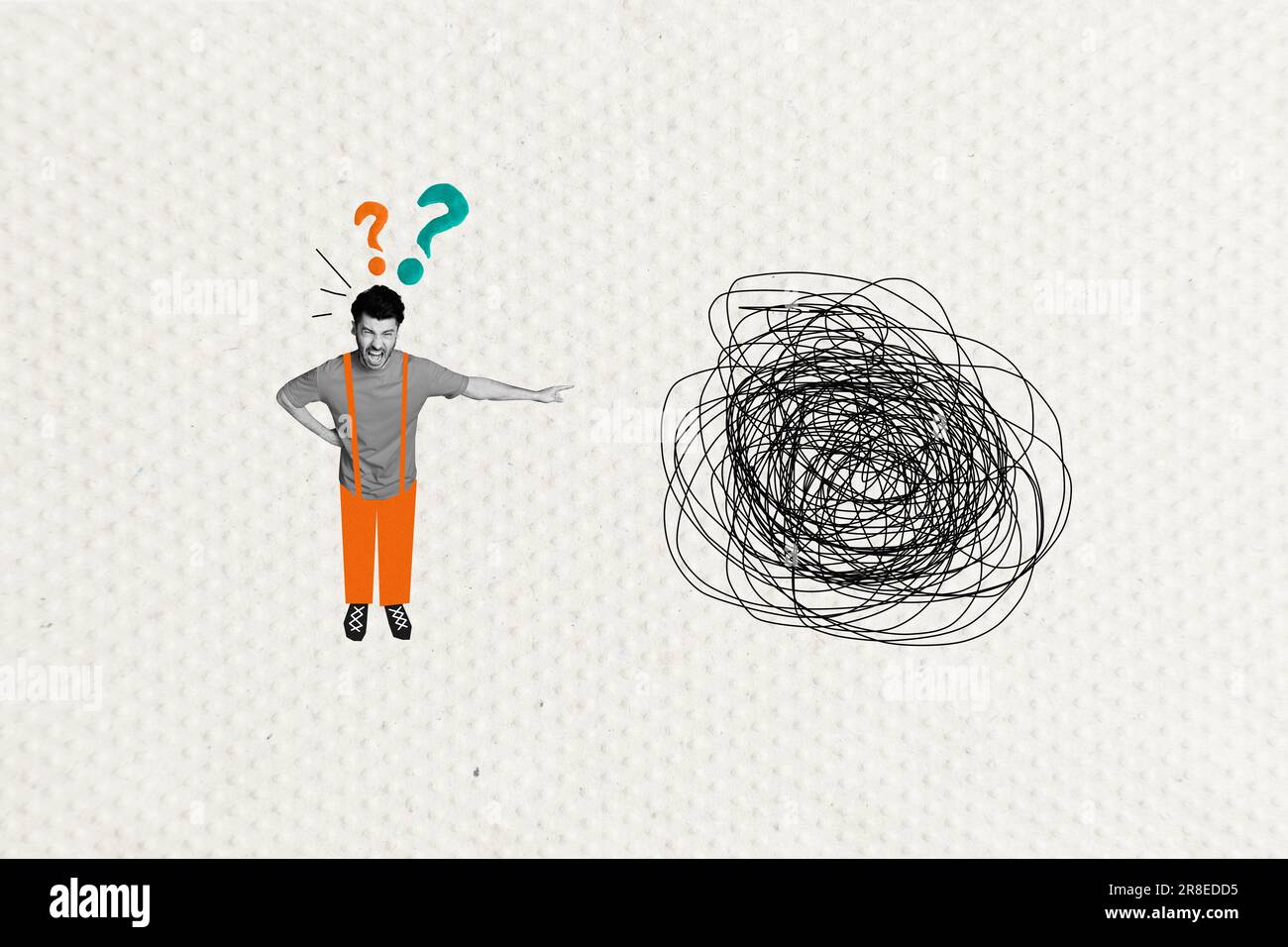 Picture poster image sketch collage of angry mad crazy man suffers ...