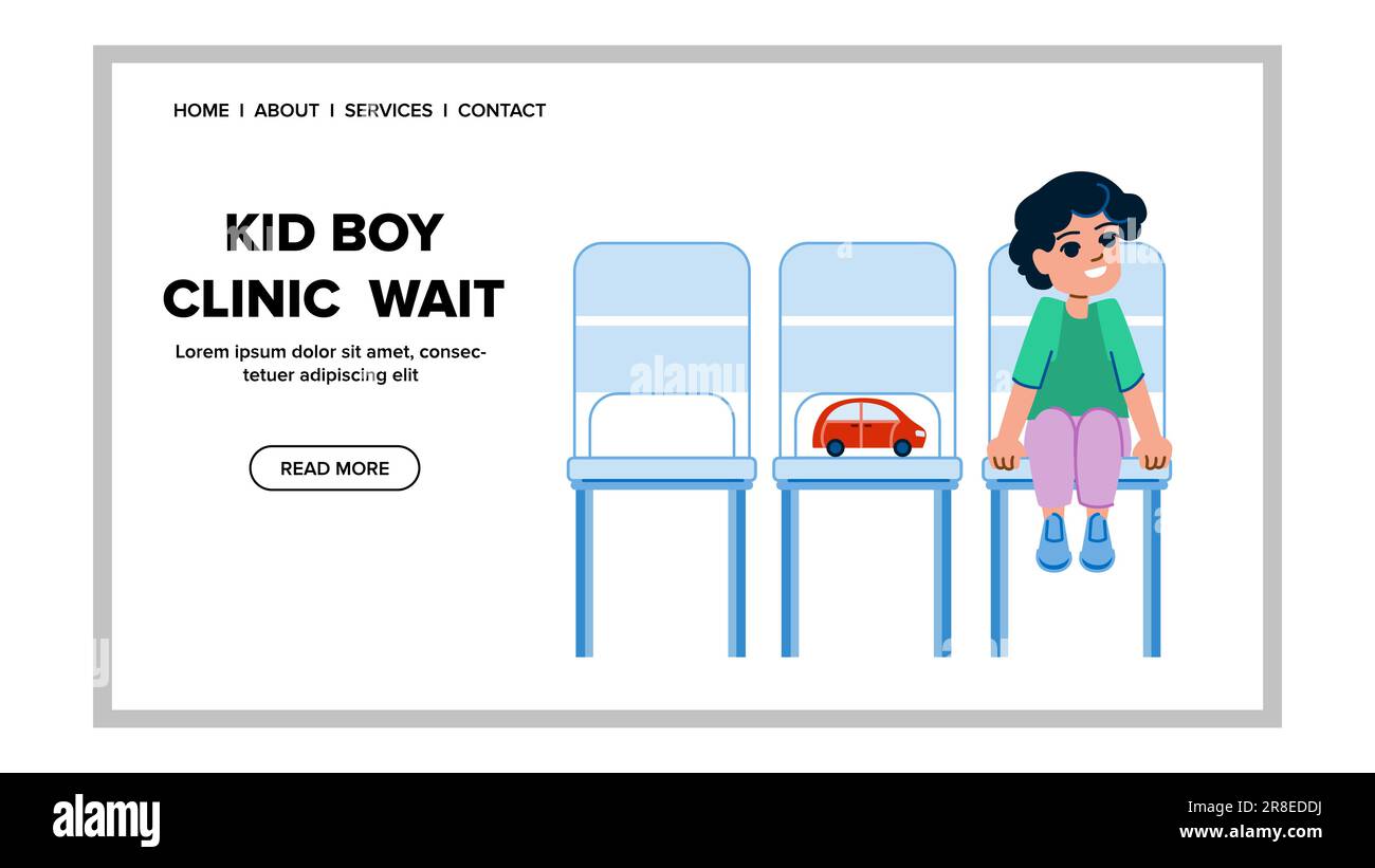 kid boy clinic wait vector Stock Vector Image & Art - Alamy