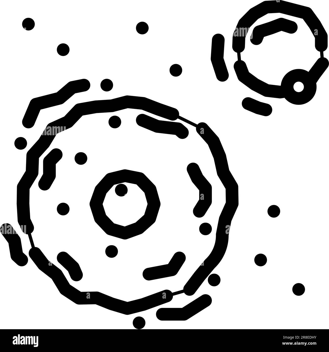 mars crater planet line icon vector illustration Stock Vector Image ...