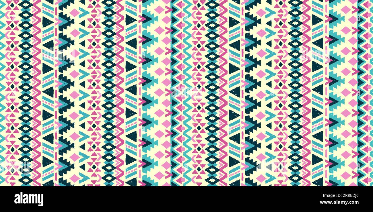 Hand drawn abstract seamless pattern, ethnic background, simple style ...