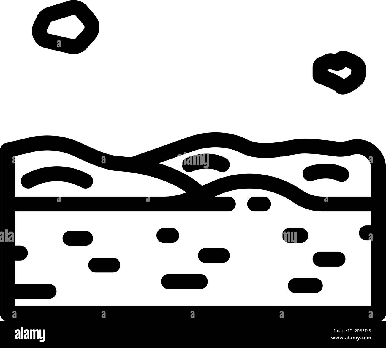 martian landscape mars planet line icon vector illustration Stock ...