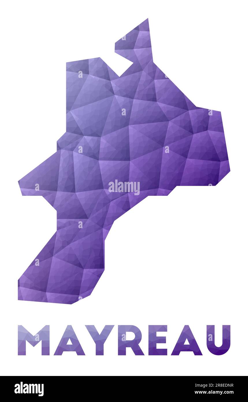 Map of Mayreau. Low poly illustration of the island. Purple geometric ...