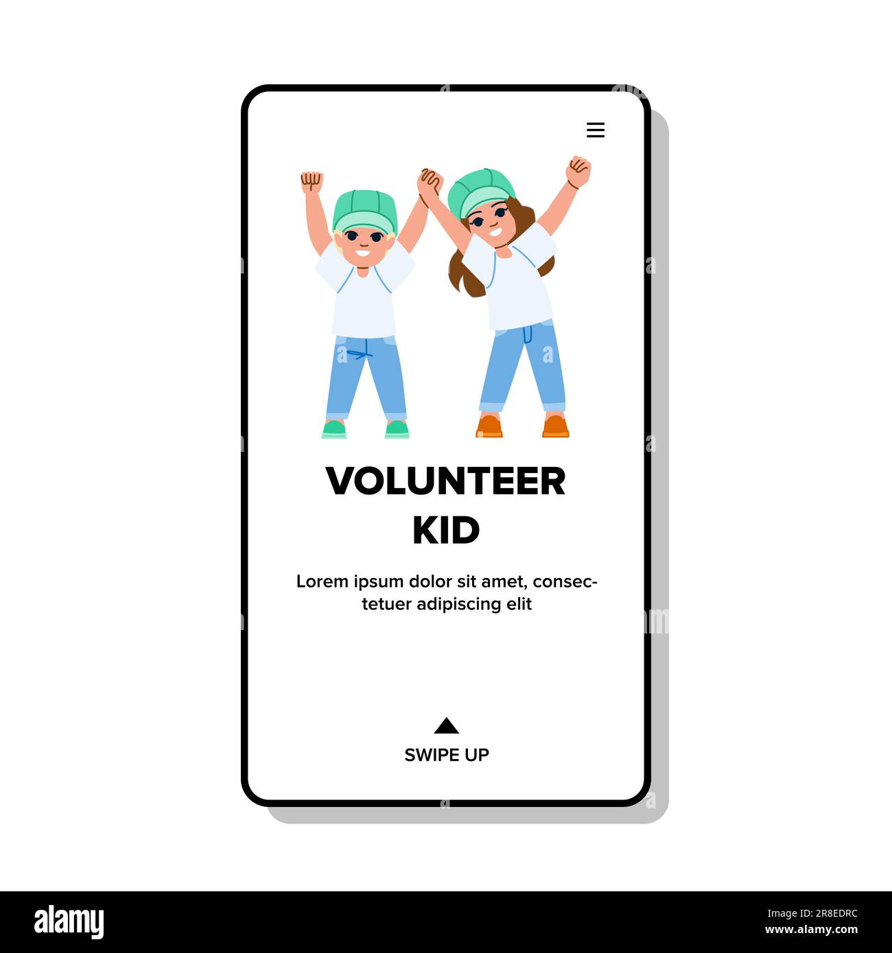 volunteer kid vector Stock Vector Image & Art - Alamy