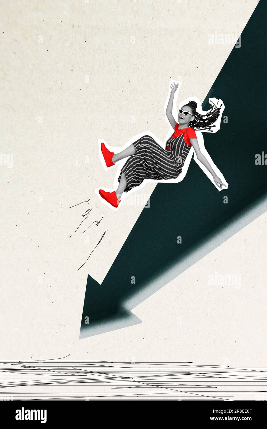 Stocks falling market crisis funky investor collage illustration ...