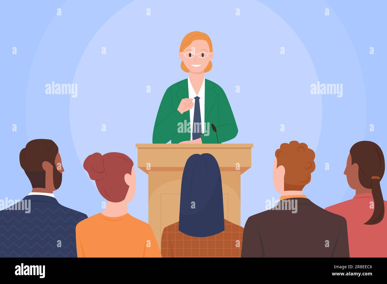 Woman Public Speaking Clipart