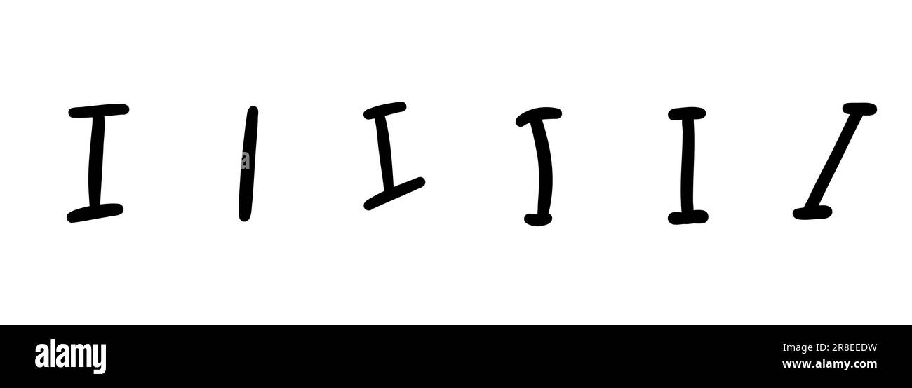 Childlike simple black english latin i alphabet letter symbol. Vector ...