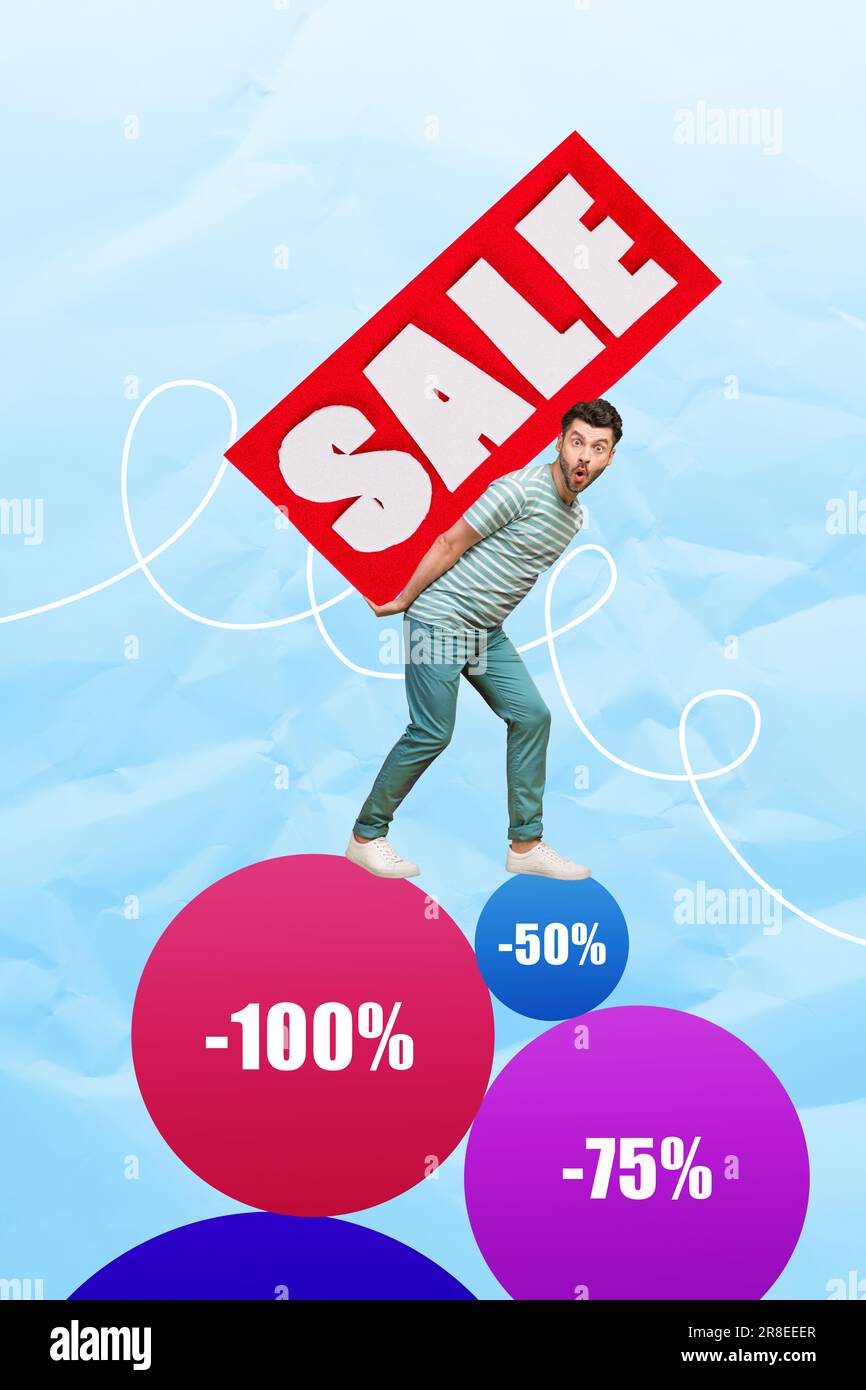 Collage picture shopping conceptual promo percent advertising ...