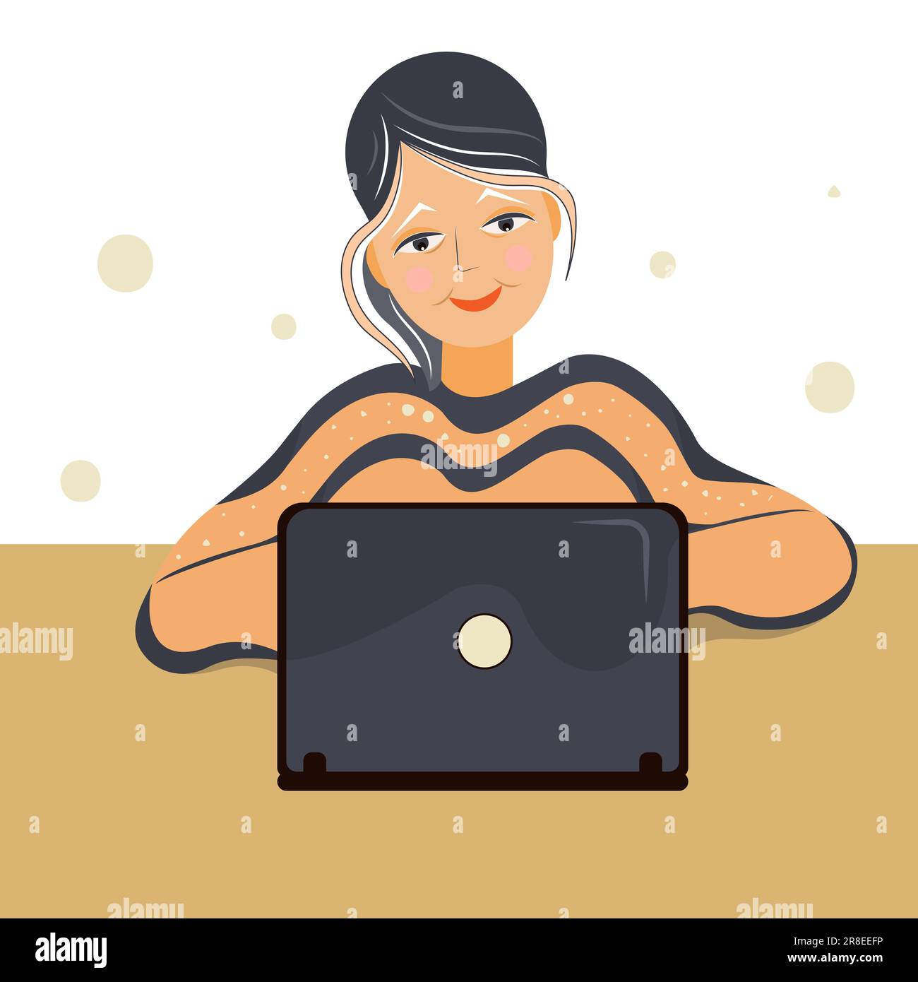 Woman pretty delighted senior smile Stock Vector Images - Alamy