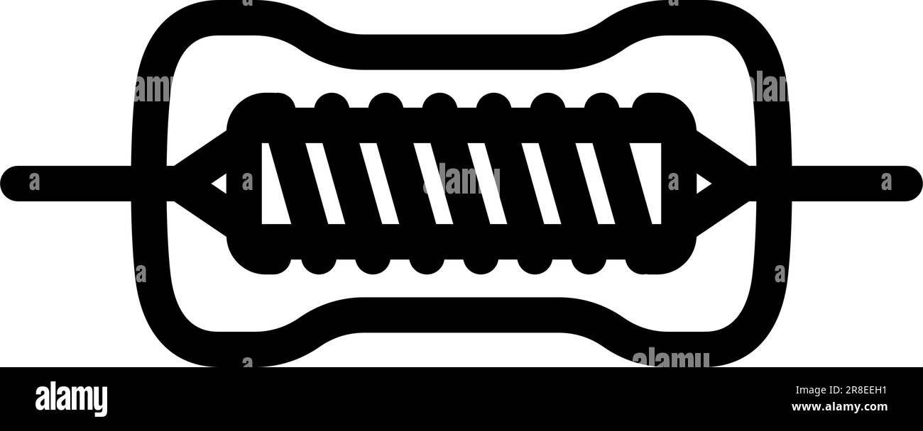 metal film resistor electronic component line icon vector illustration ...