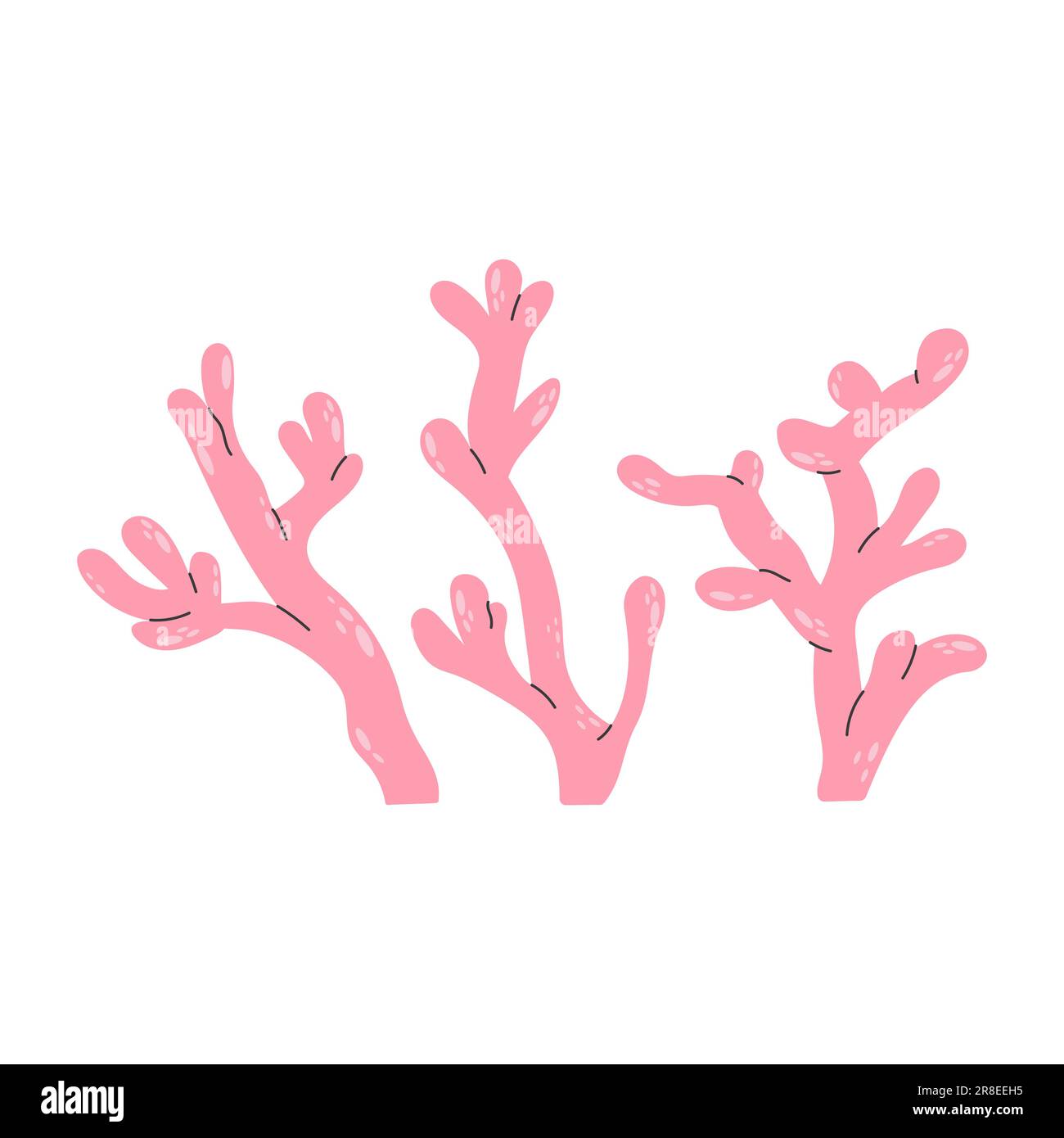 Cute set of sea coral colony in cartoon style Stock Vector Image & Art ...