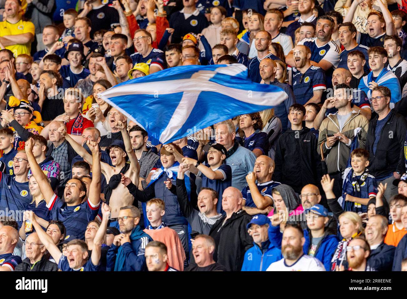 Glasgow, UK. 20th June, 2023. Scotland fans during the UEFA EURO 2024 ...