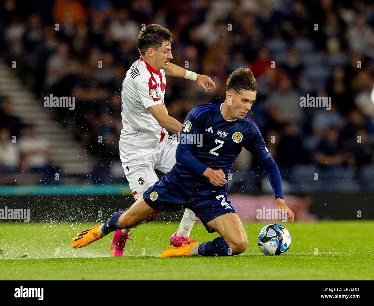 Glasgow, UK. 20th June, 2023. Giorgi Gocholeishvili of Georgia fouls ...