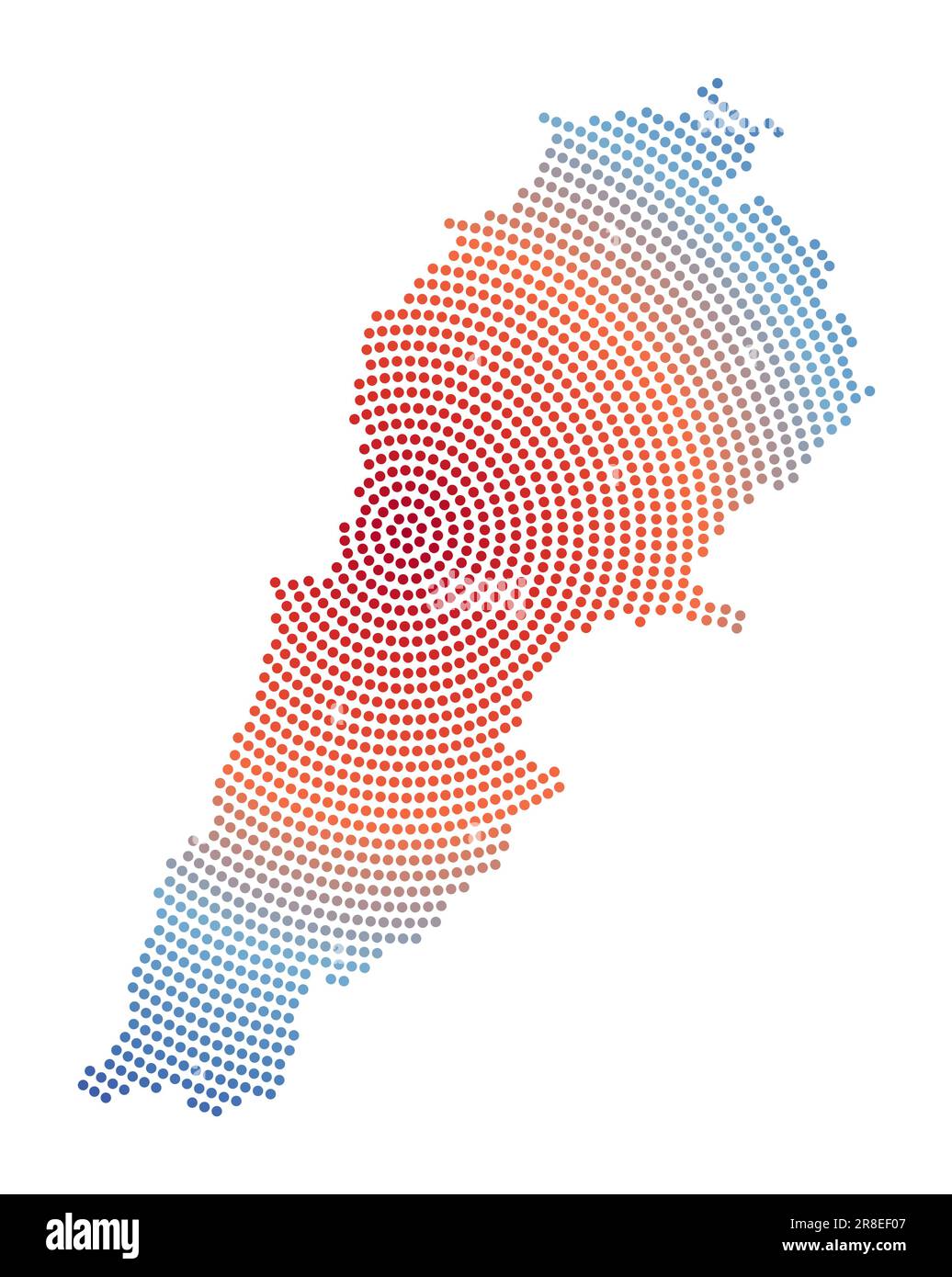 Lebanon dotted map. Digital style shape of Lebanon. Tech icon of the ...