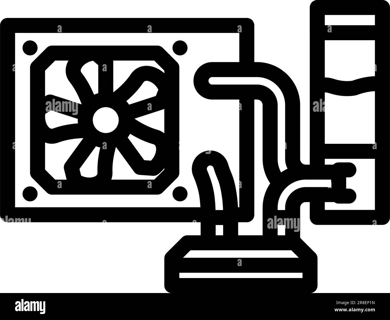 liquid cooling gaming pc line icon vector illustration Stock Vector ...