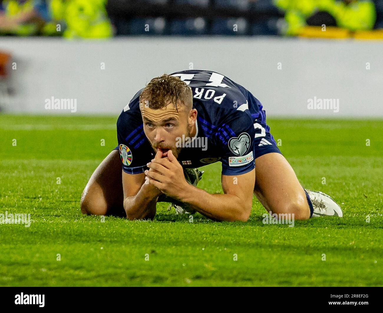 Glasgow, UK. 20th June, 2023. dejection for Ryan Porteous of Scotland ...