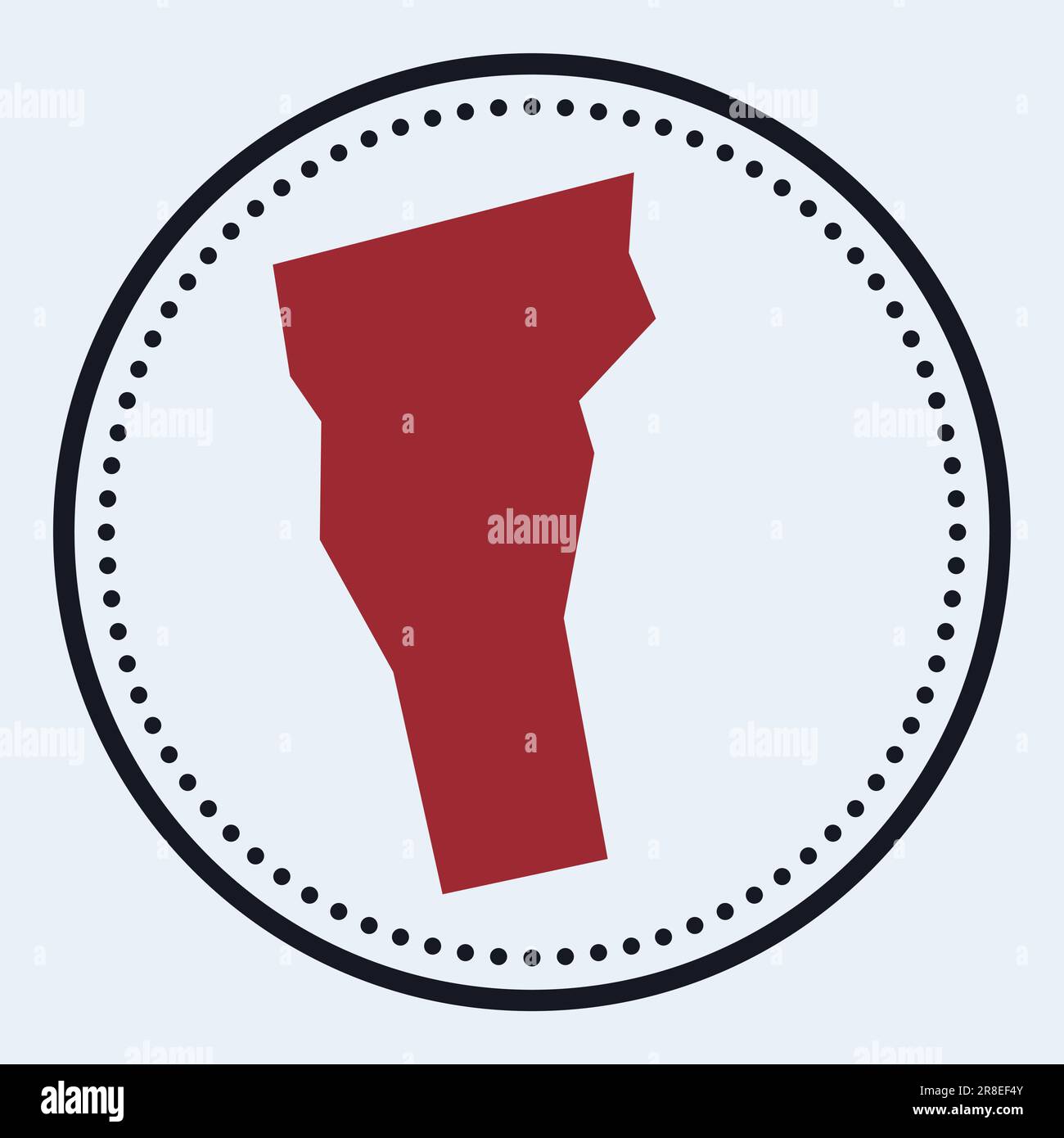 Vermont round stamp. Round logo with US state map and title. Stylish ...