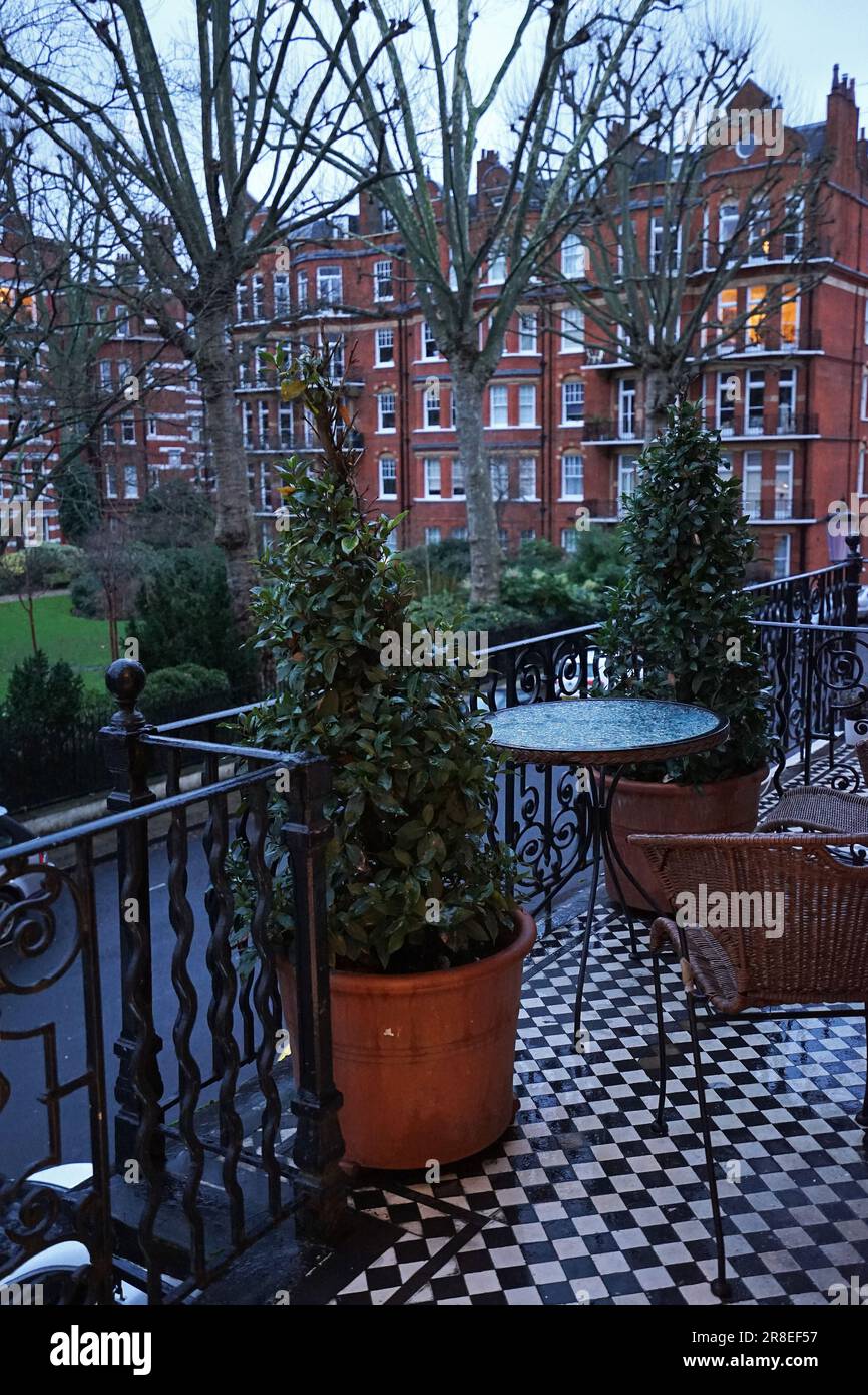 Exterior European design and architecture decoration of British hotel ...